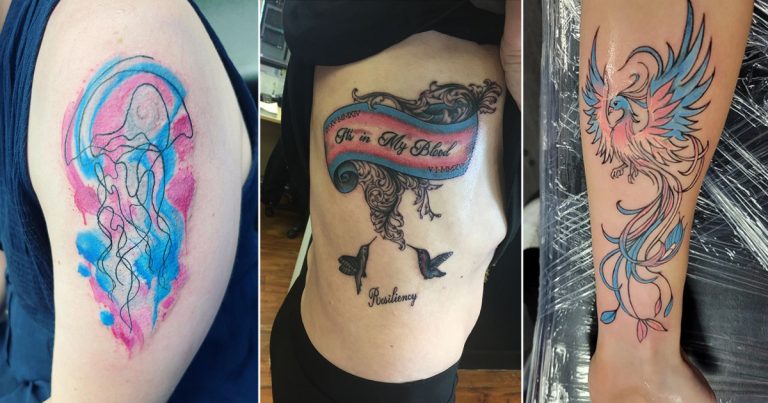 18 Transgender Flag Tattoo Ideas - TattoosOfAsia