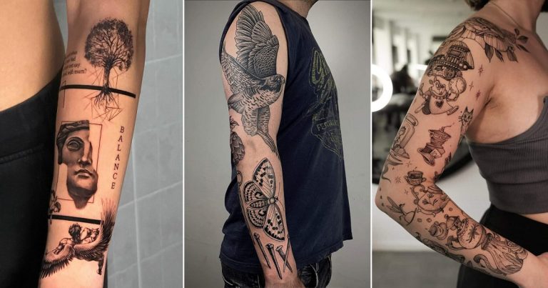 18 Patchwork Tattoo Sleeve Ideas: The Bold New Trend You Need to See ...
