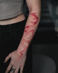 25 Red Ink Tattoo Ideas for a Clean, Monochrome Look - TattoosOfAsia